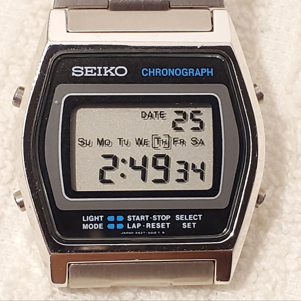 Vintage Seiko Digital Chronograph Day Date Month Men'… - Gem